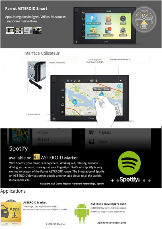 Kit GPS multifonctions - Parrot ASTEROID Smart | Auto Concept 56